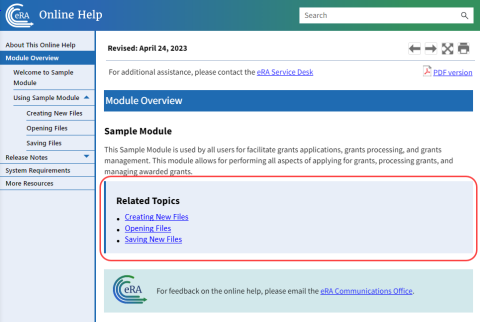 Welcome to eRA Commons Online Help