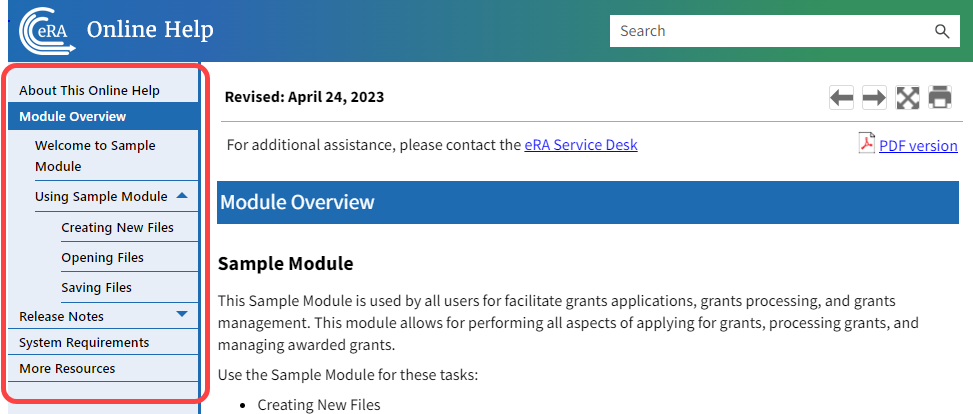 Welcome to eRA Commons Online Help