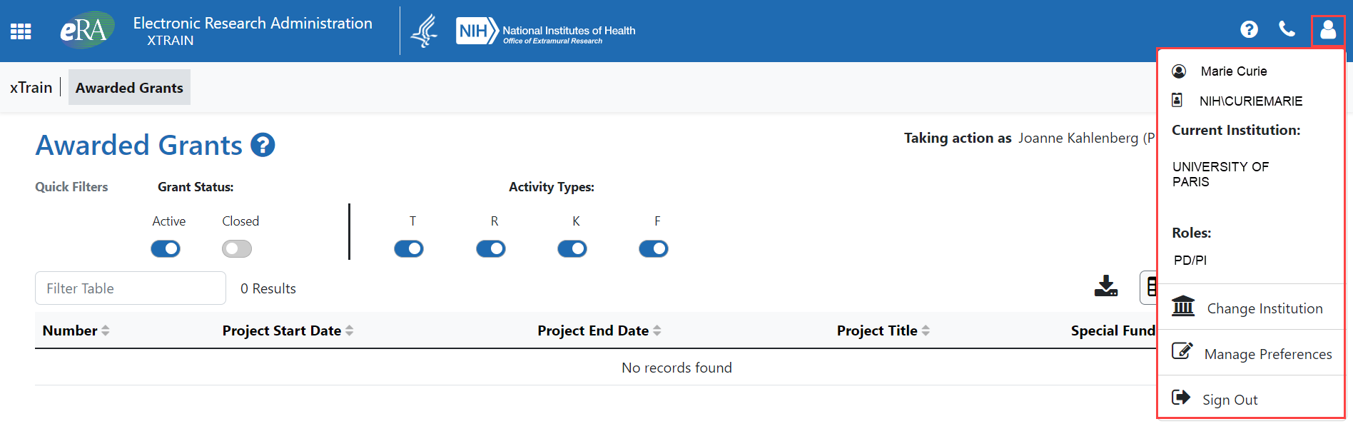 Accessing xTrain with Multiple PI Affiliations