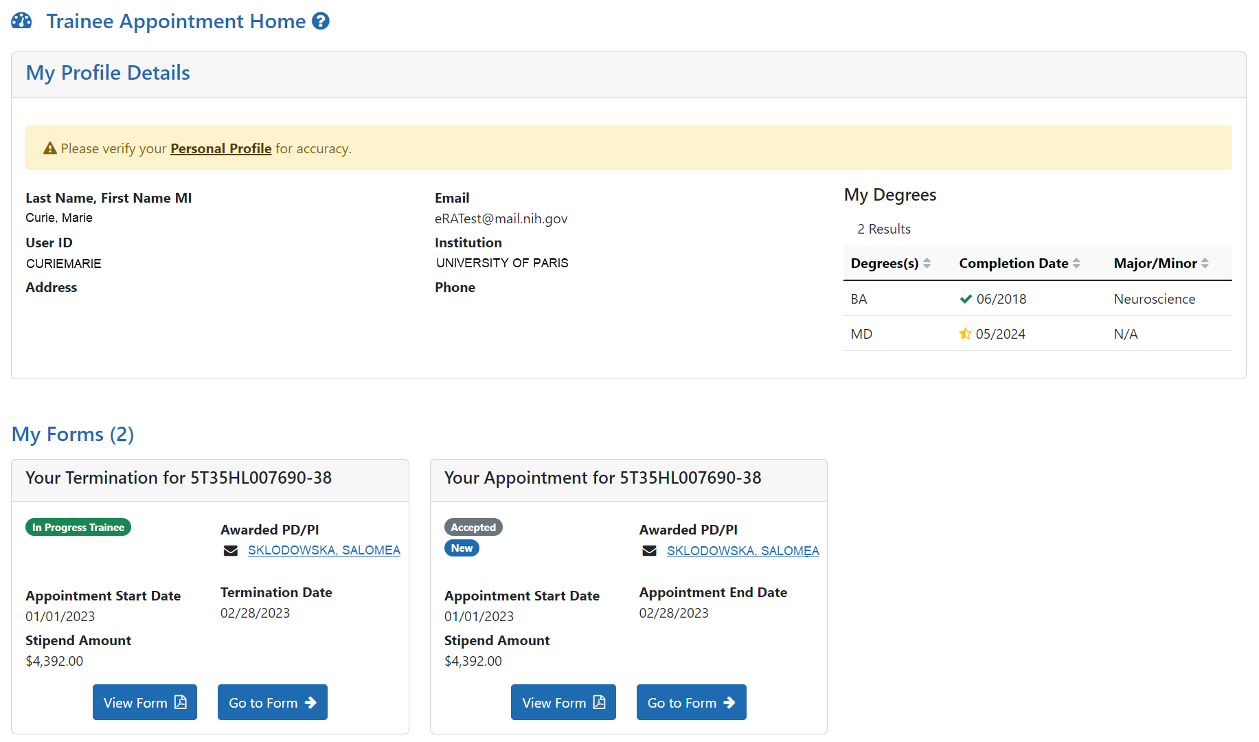 Manage Trainees and Fellows | eRA